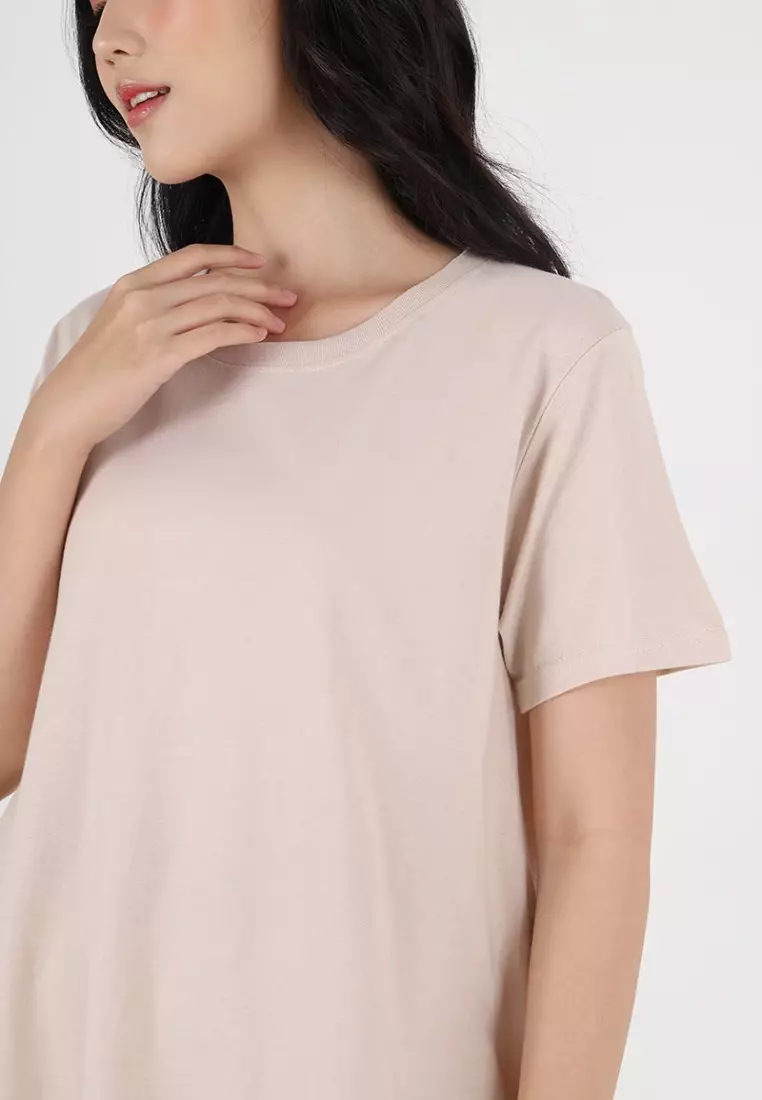 Jual Sorabel Sorabel - Dynamite Basic Dress Plain Tunic Midi Cream ...