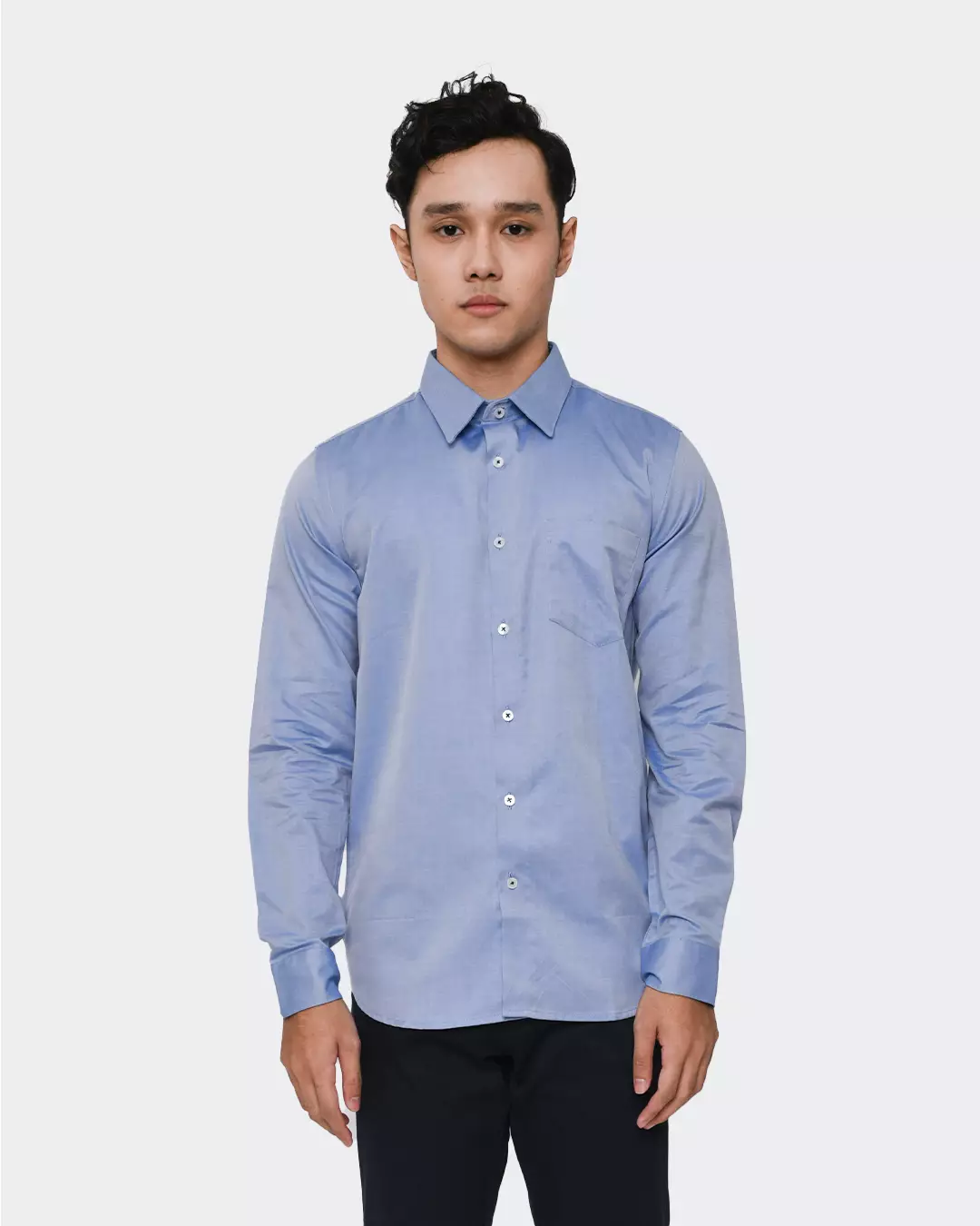 Jual Manzone MANZONE kemeja formal Lengan panjang WACO -BLUE Original ...