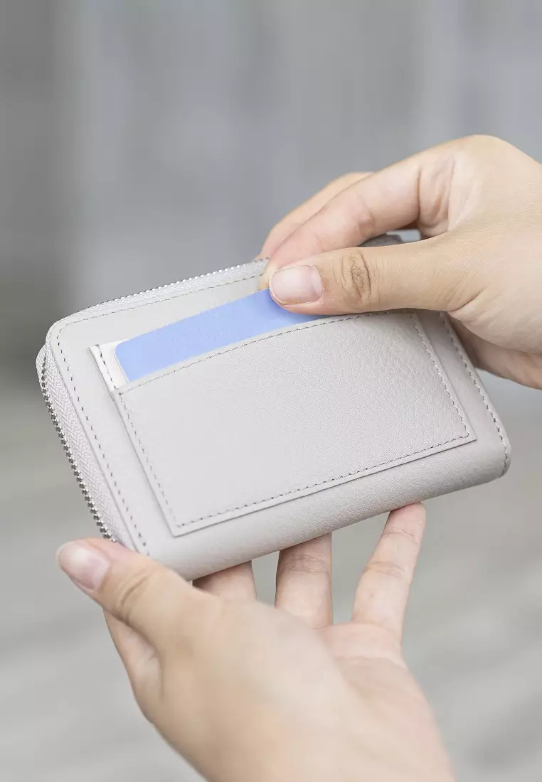 Buy Samuel Ashley Roxie Leather Key Purse - Light Grey Online | ZALORA ...