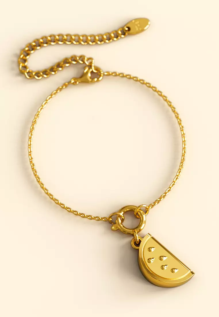 Buy Bullion Gold Watermelon Slice Gold Charm Bracelet 2025 Online ...