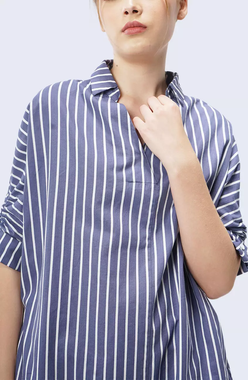 Jual LOGO JEANS Dress Syasya Stripe Navy White Original 2025 | ZALORA ...