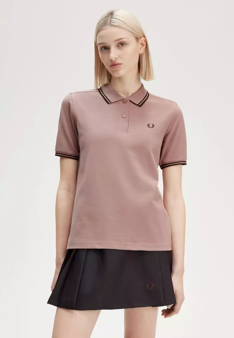 Buy Fred Perry Fred Perry G3600 Twin Tipped Fred Perry Shirt (Dark Pink ...