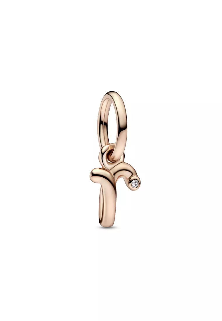 Buy PANDORA Pandora 14K Rose Gold Plated Letter r Script Alphabet ...