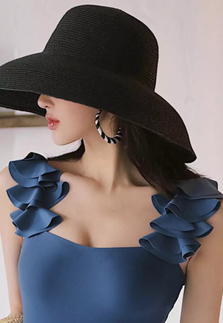 Buy Sunnydaysweety New Ruffle Back-Open One-Piece Swimsuit CA060705BL ...