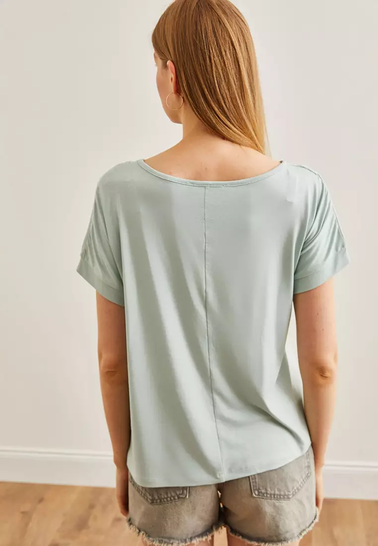 Buy Olalook Eyelet Detailed Bat Top 2025 Online | ZALORA Philippines