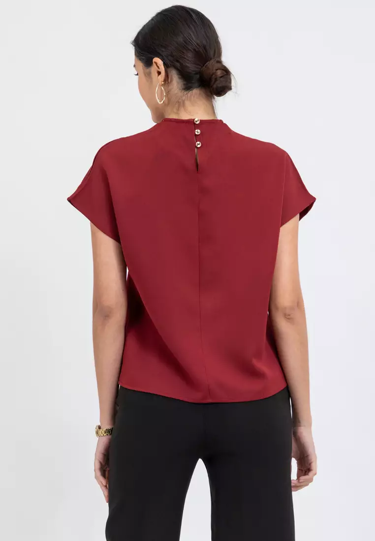 Buy BADOMODA DEMURE Funnel Neckline Blouse 2025 Online | ZALORA Philippines