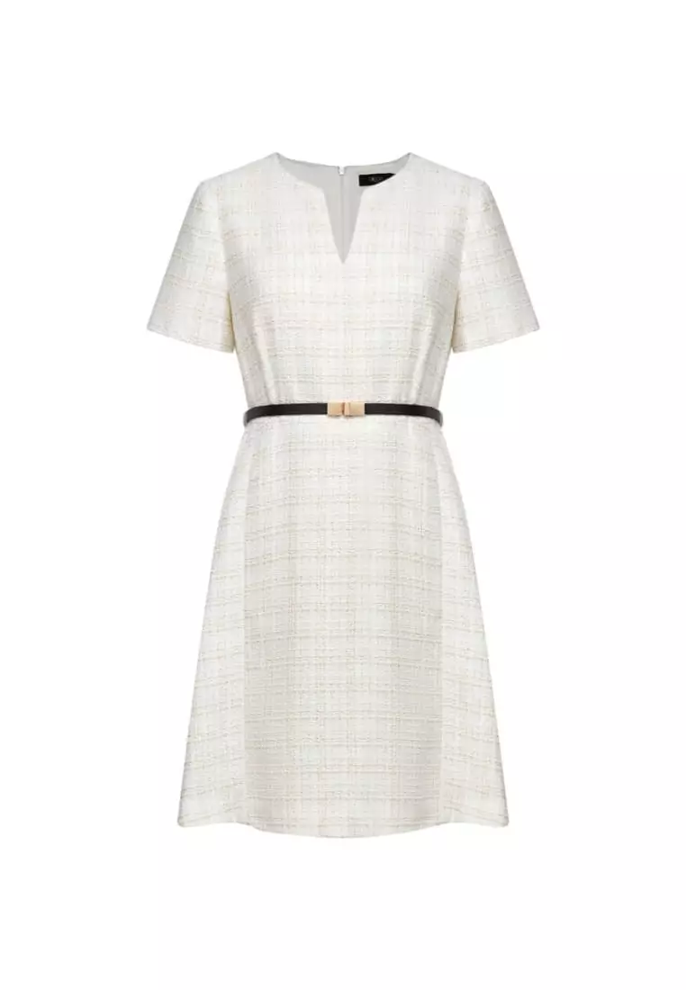 Buy G2000 V-Neck Lurex Tweed Dress 2025 Online | ZALORA