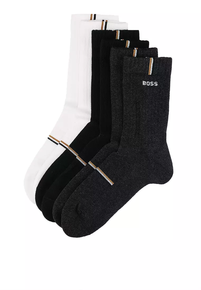 Jual BOSS 3-Pack QS Rib Design Crew Socks - BOSS Business Original 2024 ...