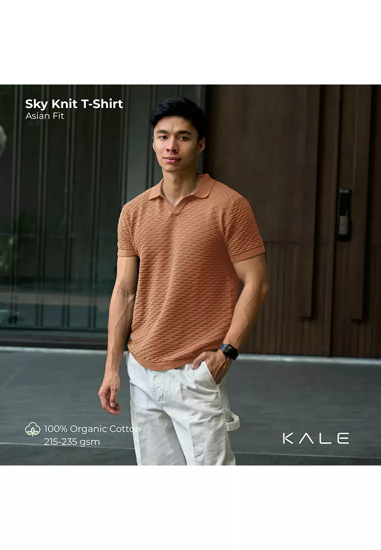 Jual Kale Clothing Kale Sky Brown / Kaos Polo Rajut Pria Lengan Pendek ...