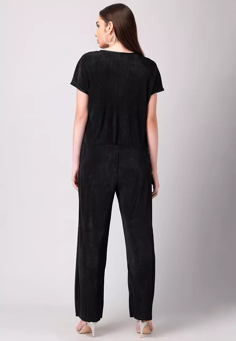 Buy FabAlley Black Pleated Top And Trousers Co-ord Set 2026 Online | ZALORA Philippines