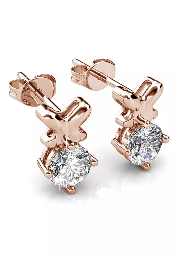 Buy Krystal Couture Treasure Bling Pendant Stud Earrings in Rose Gold ...