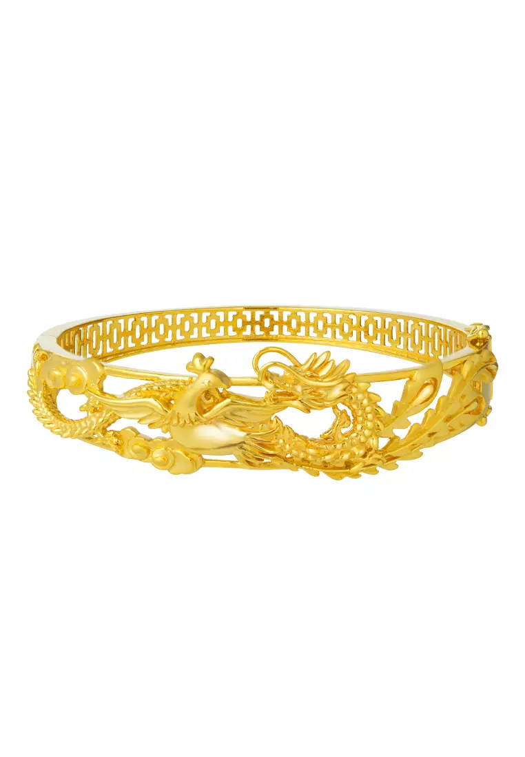 Buy TOMEI TOMEI Dragon & Phoenix Bangle, Yellow Gold 916 2025 Online ...