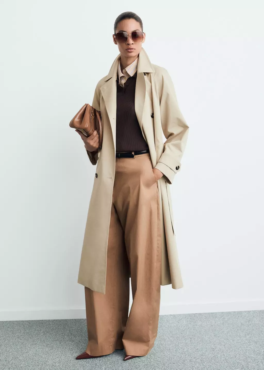 Jual Mango Trench coat panjang double-breasted Original 2025 | ZALORA ...