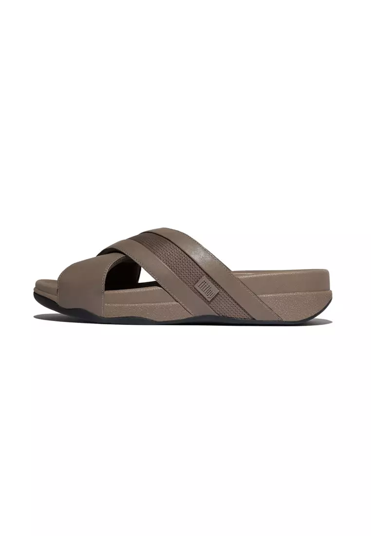 Buy FitFlop Surfer Mens Leather/mesh Cross Slides 2025 Online | ZALORA ...