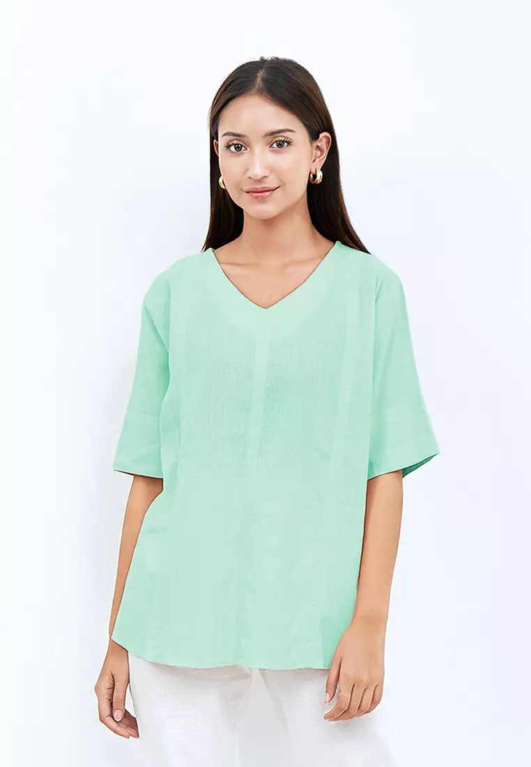 Jual Julia Owers Baju Blouse Wanita KAGAMI - Light Green Original 2024 ...