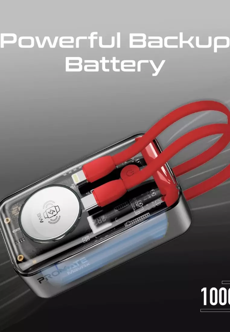 Buy Promate Mavrix 35W Transparent Charging Power Bank for Smartphone ...