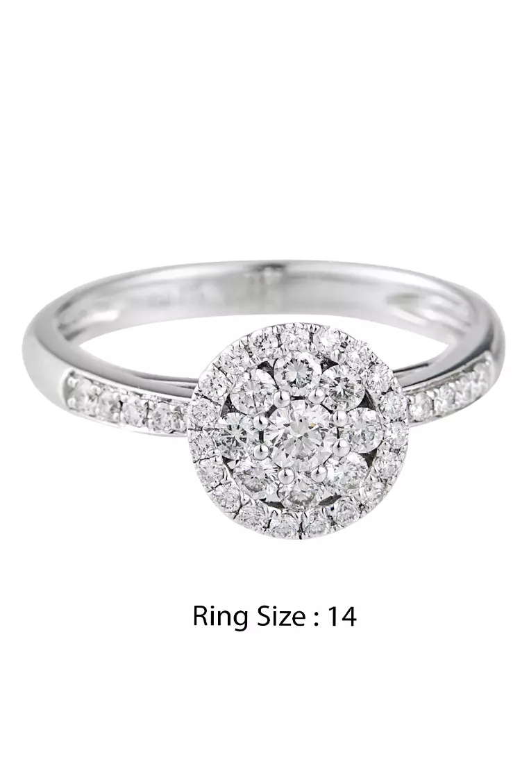 Buy LITZ LITZ 18K White Gold Diamond Ring DR3914 Online | ZALORA Malaysia