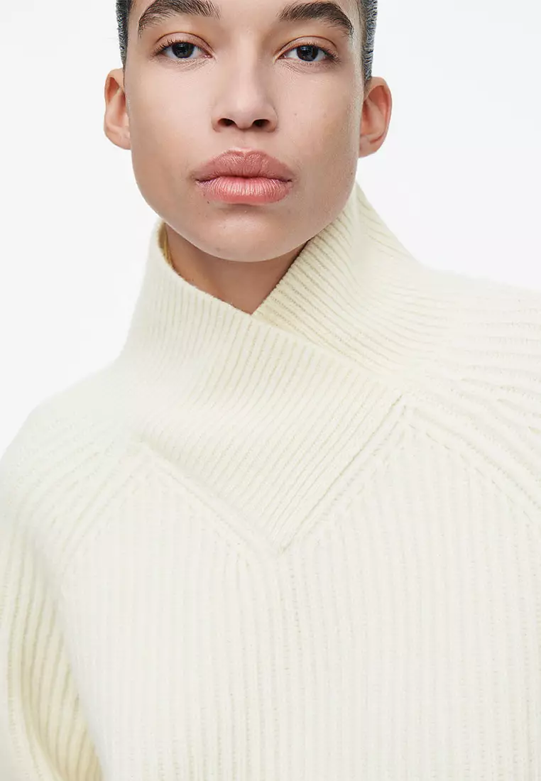 Buy COS Wrap-Collar Merino Wool Jumper 2025 Online | ZALORA Philippines