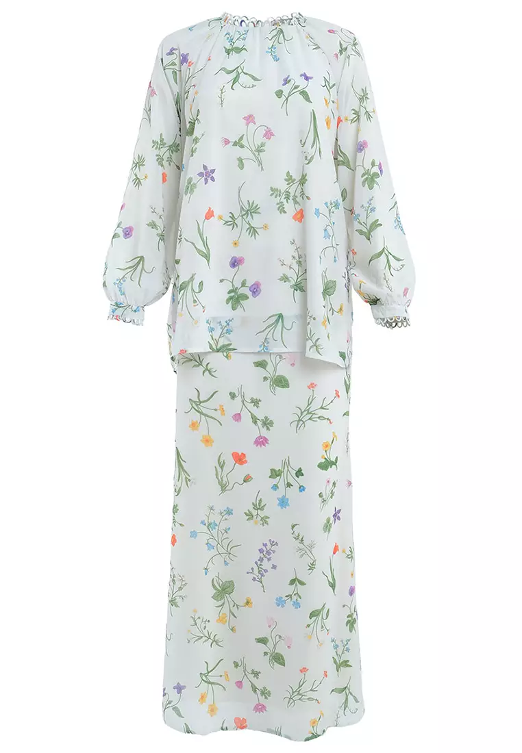 Buy POPLOOK Rusila Blouse & Skirt - White Spring Online | ZALORA Malaysia