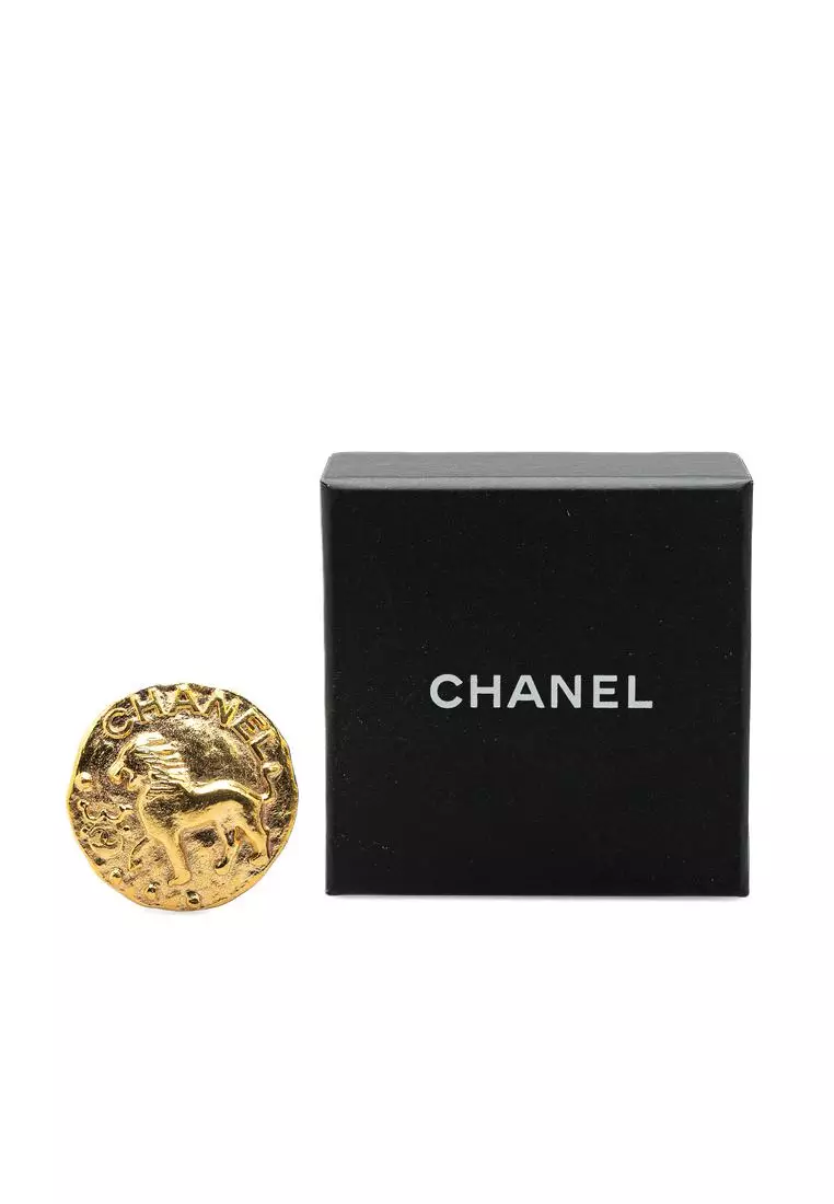 Chanel Pre-Loved Plated Round Lion Brooch with Back Pin Closure 2025 ...
