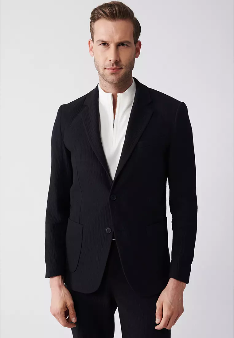 Buy Avva Seersucker Double Slit Jacket 2025 Online | ZALORA