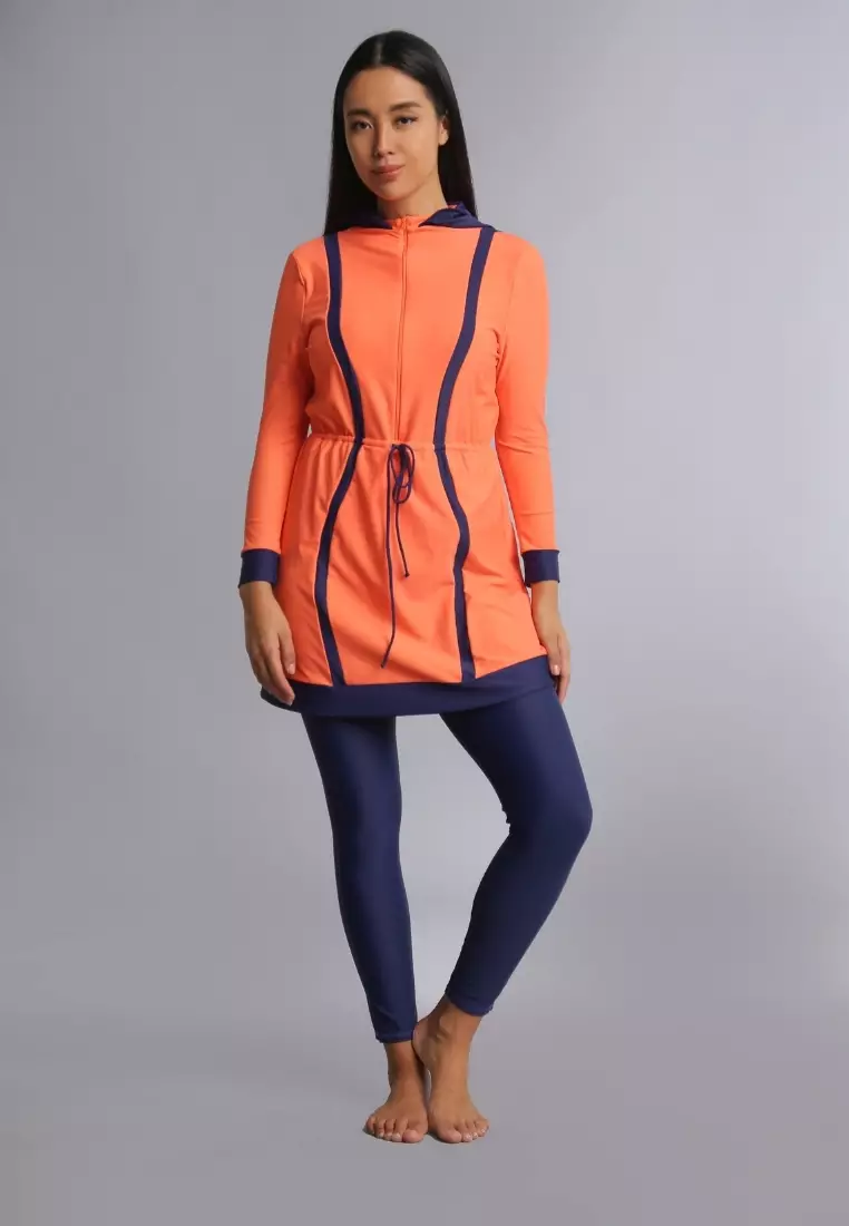 Buy LANUUK LANUUK Taali Modest Swim Dress – Peach Online | ZALORA Malaysia