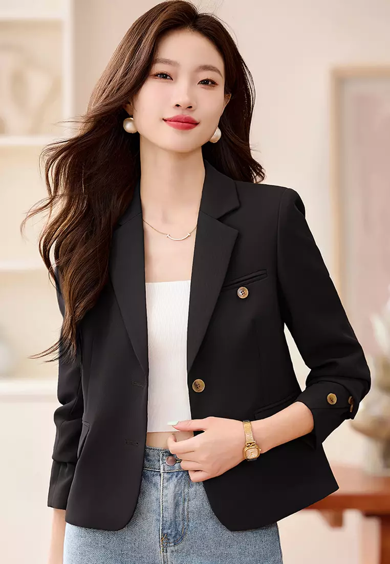 Buy Halo Dual Buttons Short Blazer 2025 Online | ZALORA