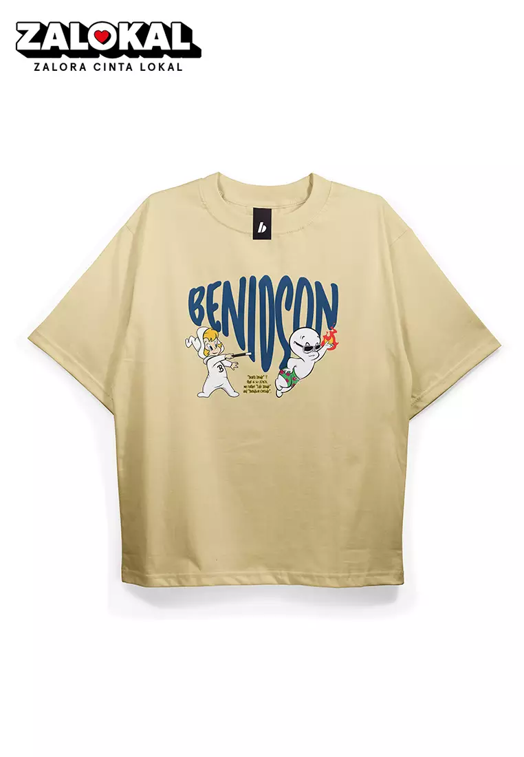 Jual Benidson BENIDSON Oversized Tshirt Cream Caspy And Friend Original ...