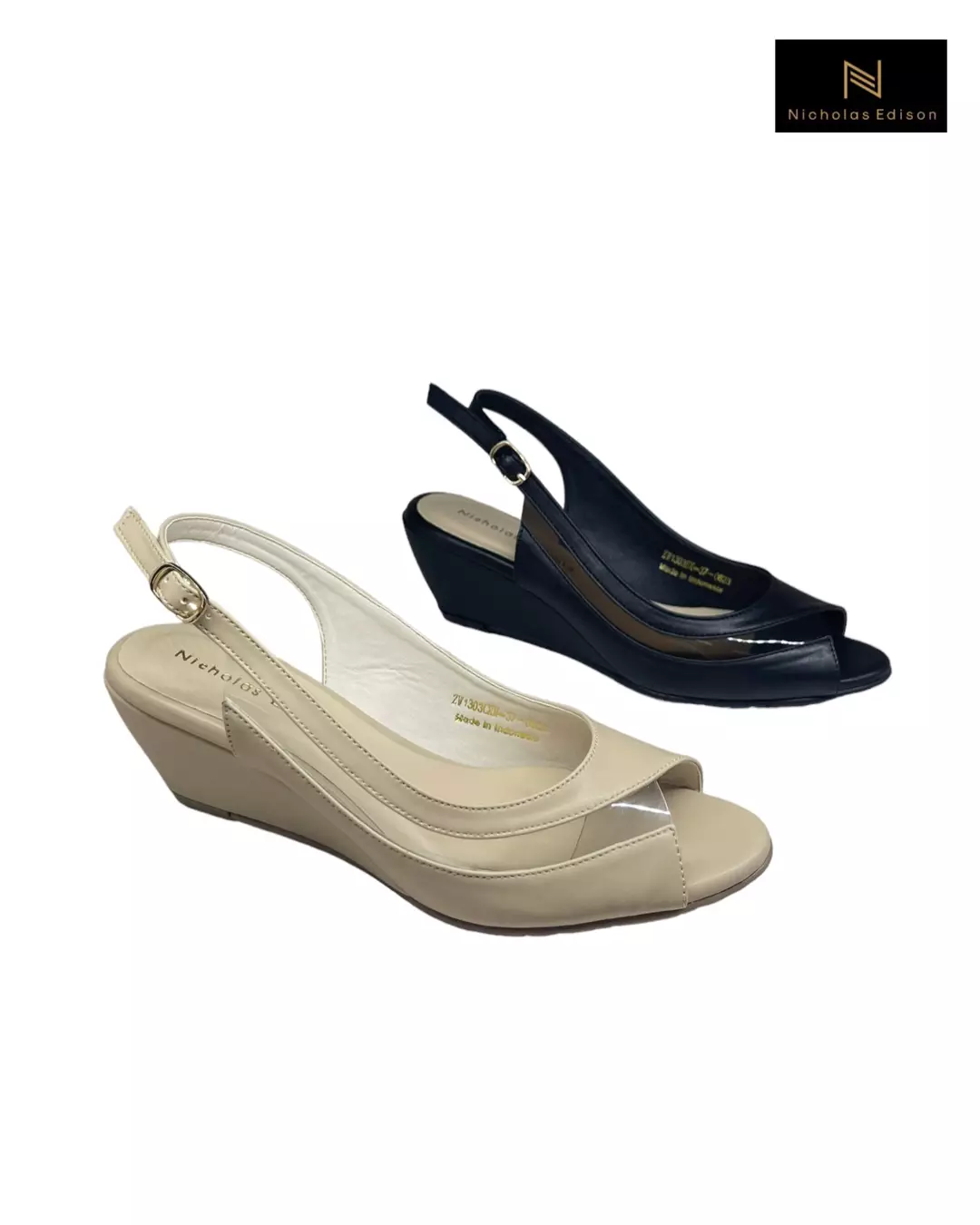 Jual Nicholas Edison Nicholas Edison Wedge Dina Black Original 2023 ...