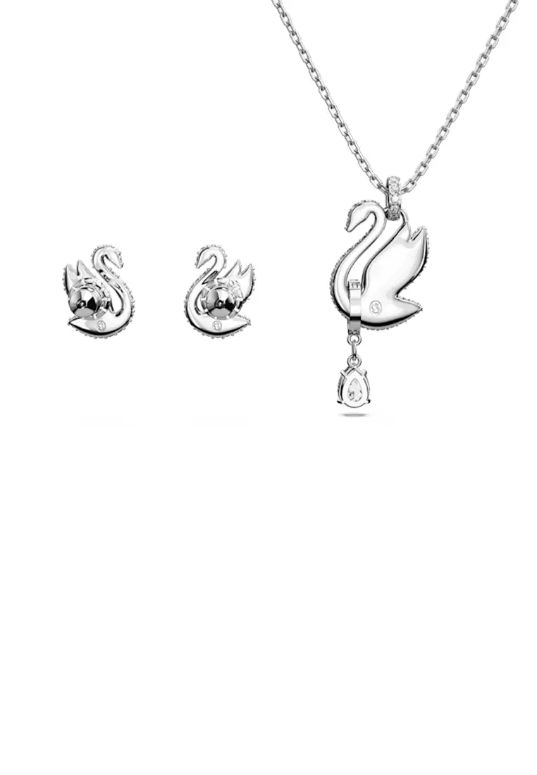 Buy Swarovski Iconic Swan Set Swan Blue Rhodium Plated 2026 Online ...