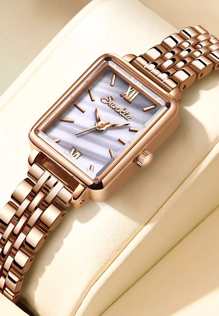 Buy LIGE SUNKTA Ladies Octagonal Quartz Watch, 27x20mm, Mother of Pearl ...