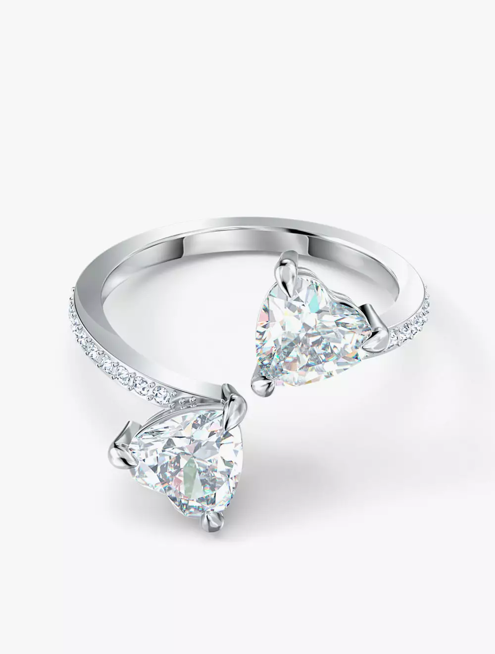 Jual Swarovski Attract Soul Heart Ring, White, Rhodium Plated - Silver ...