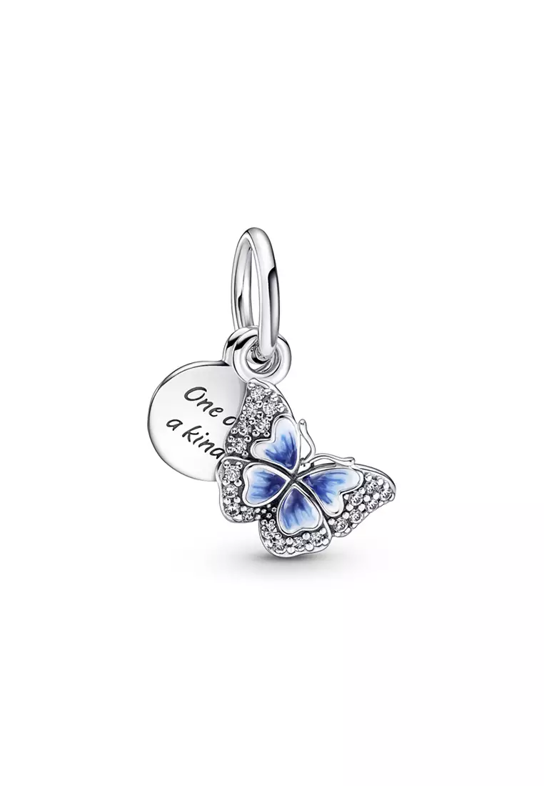 Buy Pandora Pandora Blue Butterfly & Quote Double Dangle Charm Online ...