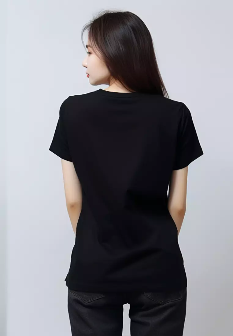 Jual Third Day LTF27 kaos t shirt wanita ladies perempuan casual slim fit smiley daisy hitam ...