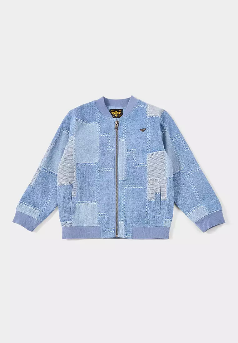 Buy GWD Selvedge Washed Indigo Patchwork Denim Jacket Online | ZALORA Malaysia