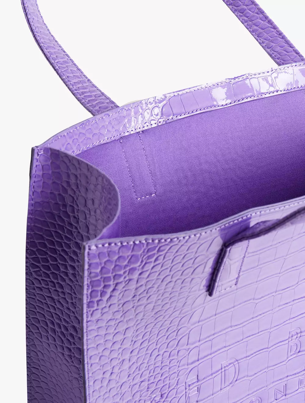 Jual Ted Baker CROCCON Croc Effect Large Icon Bag - BRIGHT PURPLE ...