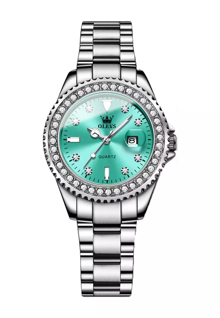 Buy OLEVS Olevs Crystallize Women Stainless Quartz Watch & Jewellery ...