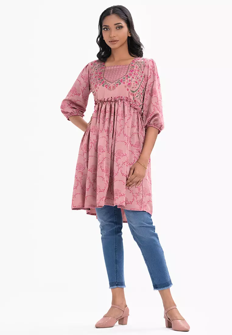 Buy Le Reve Le Reve Women's Floral Printed Tunic in Crepe Fabric Online ...