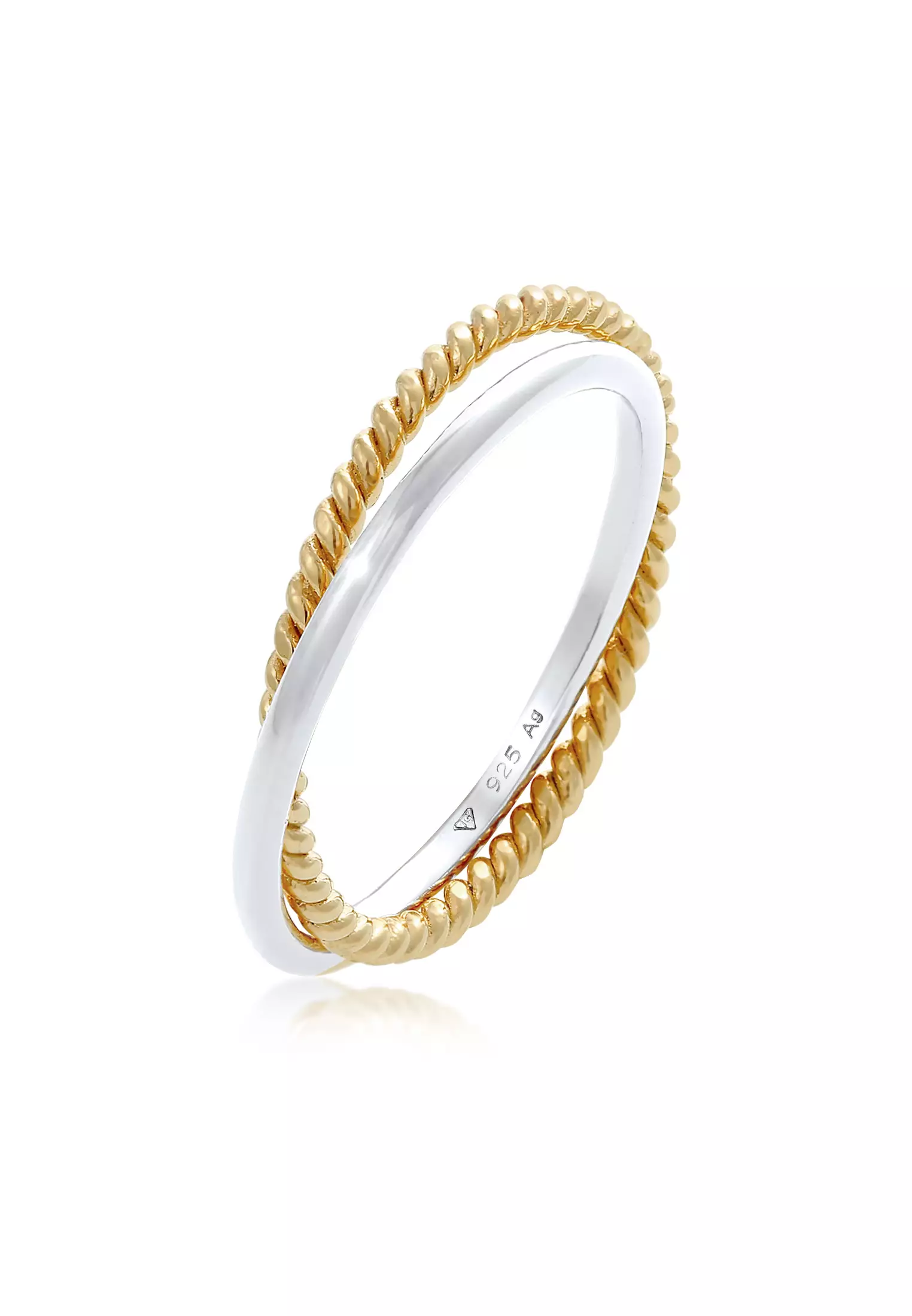 Buy ELLI GERMANY Bi-Color Twisted Band Ring – Gold-Plated Silver 2026 ...