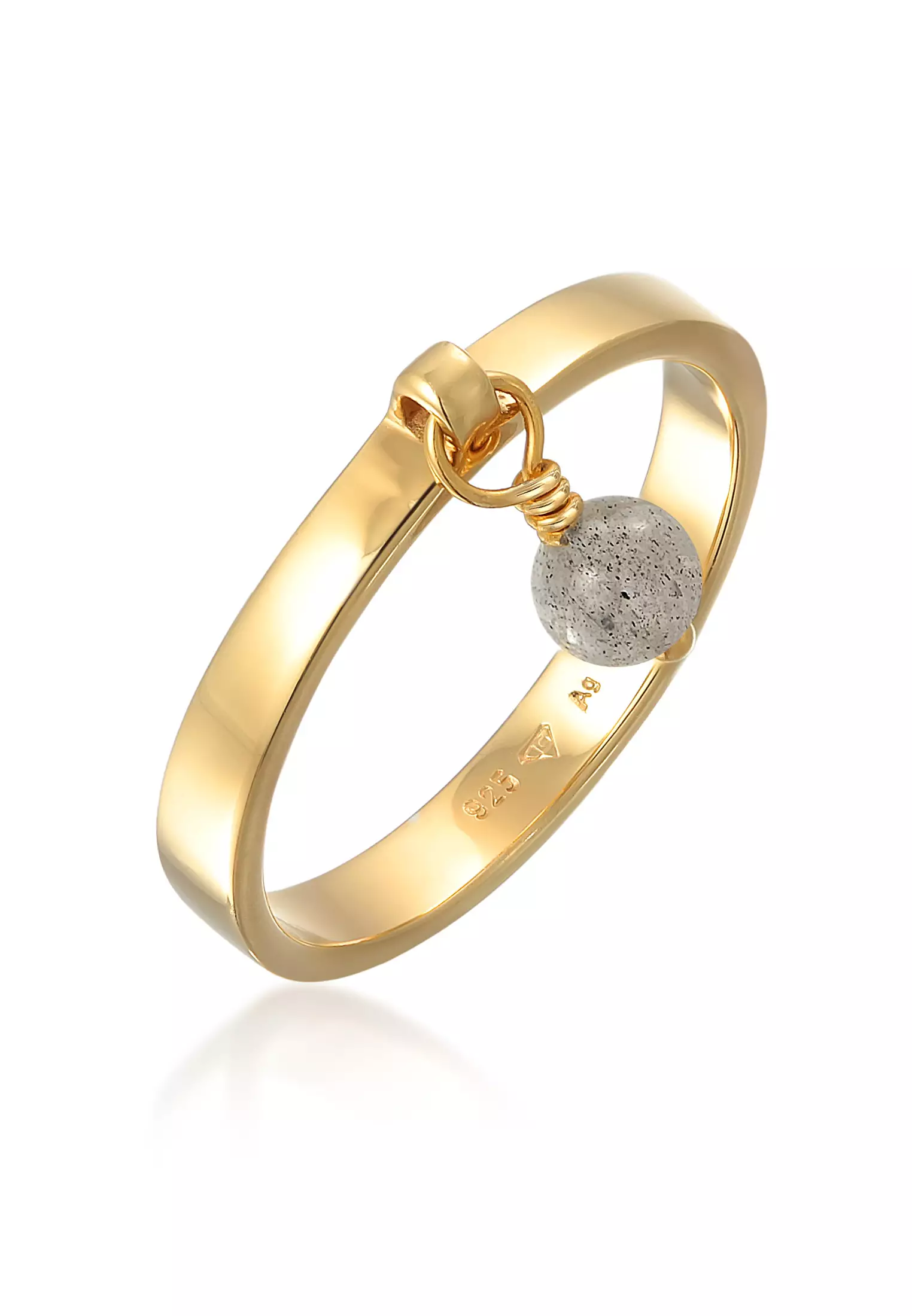 Buy ELLI GERMANY Labradorite Charm Ring – Gold-Plated Silver 2026 ...