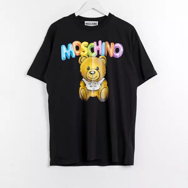 Jual Moschino Kaos MOSCHINO BEAR BALLOON MULTICOLOR BLACK TSHIRT 100% ...