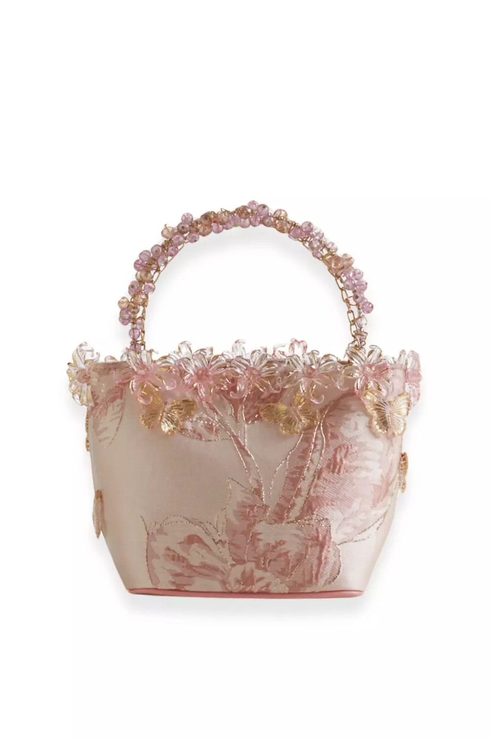 Jual Demure & Co Crystal Embellished Zayra Pink Floral Bucket Bag ...