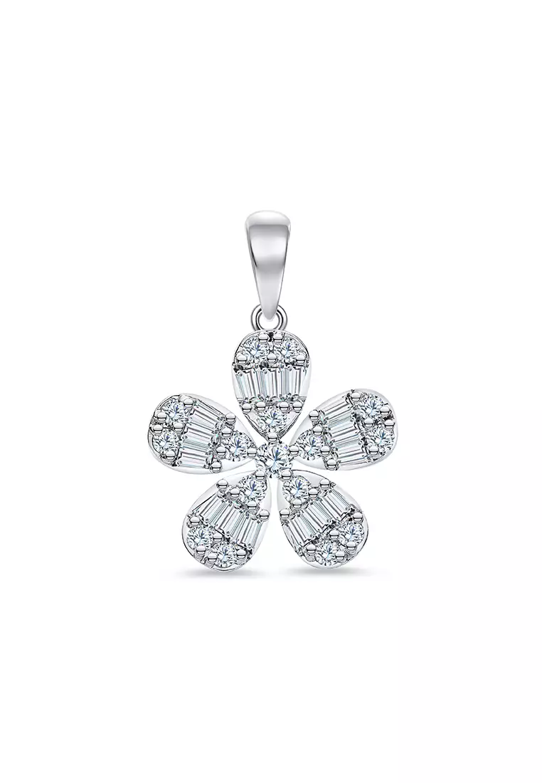 Buy LAZO DIAMOND LAZO DIAMOND Cherry Blossom Round & Baguette Diamond ...