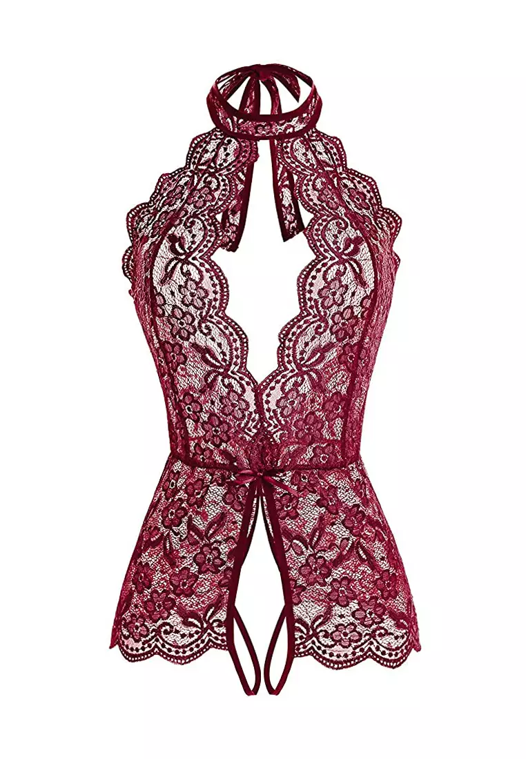 Buy Lycka Ldb4044 Lady One Piece Sexy Lace Bodysuit Nightwear Red