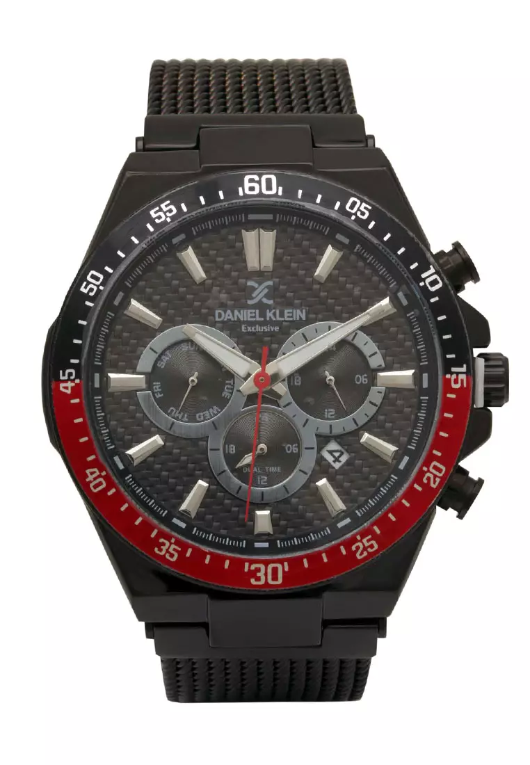 Jual Daniel Klein Daniel Klein Jam Tangan Pria - Black Red - Leather ...