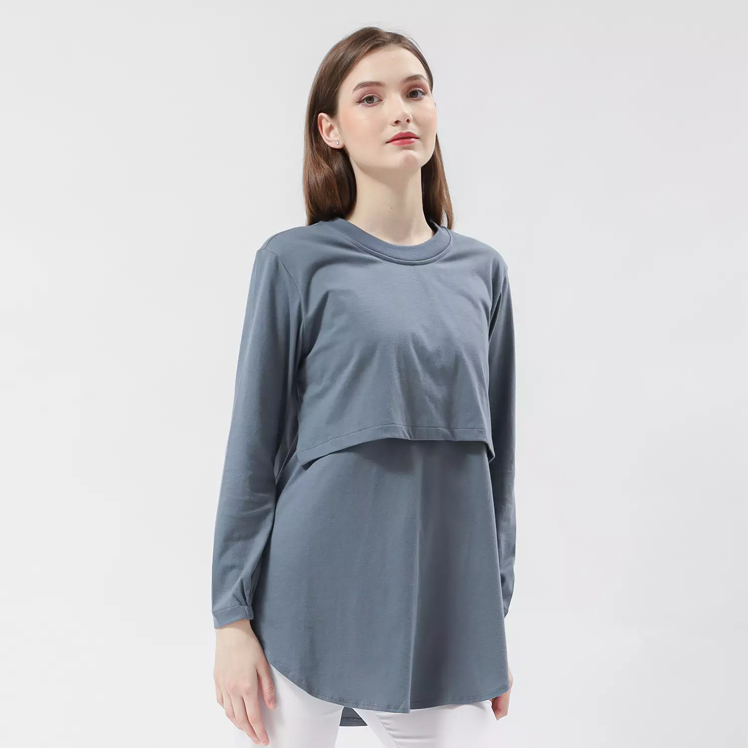 Jual Nyonya Nursing Wear Diza Stone Grey Baju Ibu Hamil Dan Menyusui Original 2024 Zalora