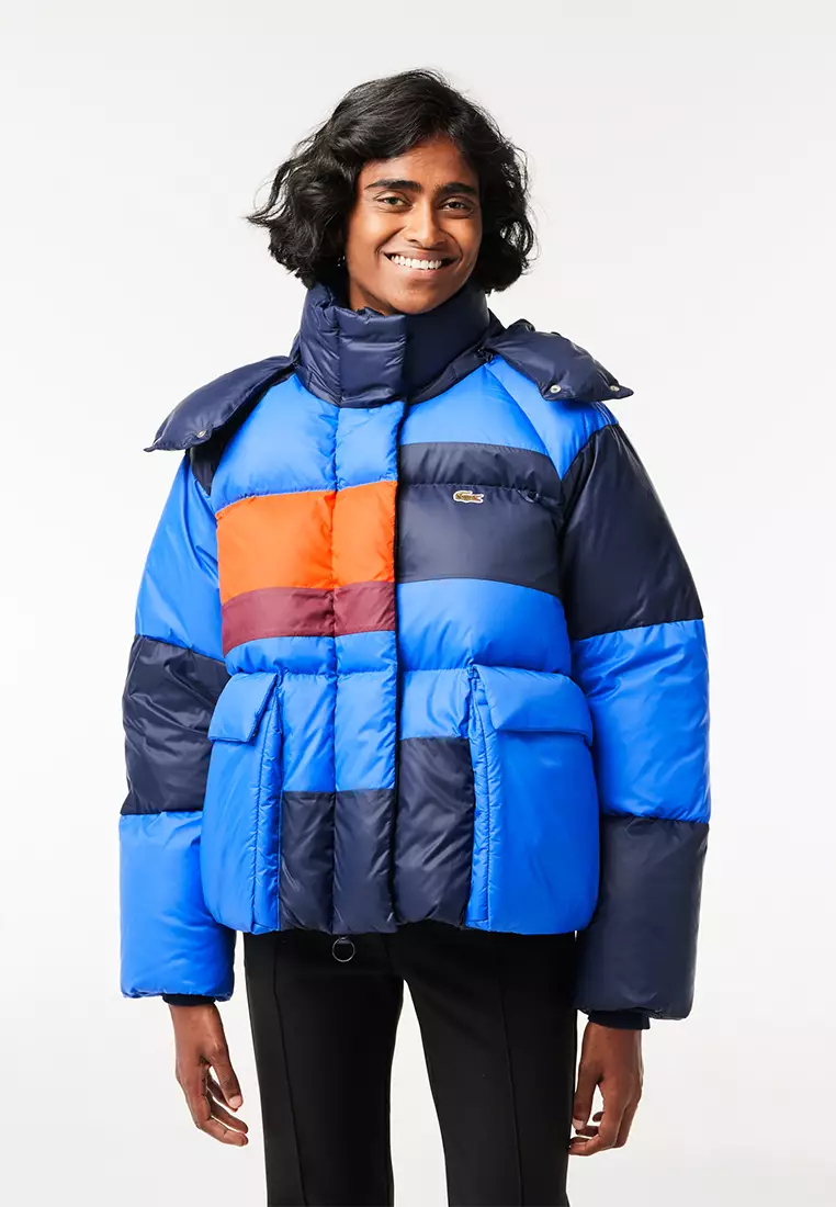 Buy Lacoste Oversized Colourblock Down Jacket, Adjustable Hood 2025 ...