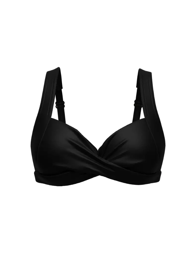 Buy Sunseeker Core Solid Black Plus Cup Cross Front Bikini Top 2025 ...