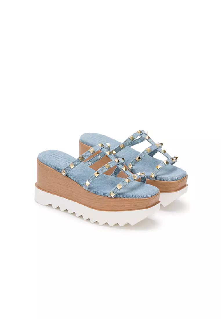 nose STUDDED PLATFORM WEDGE HEEL SLIDE 2024 | Buy nose Online | ZALORA ...