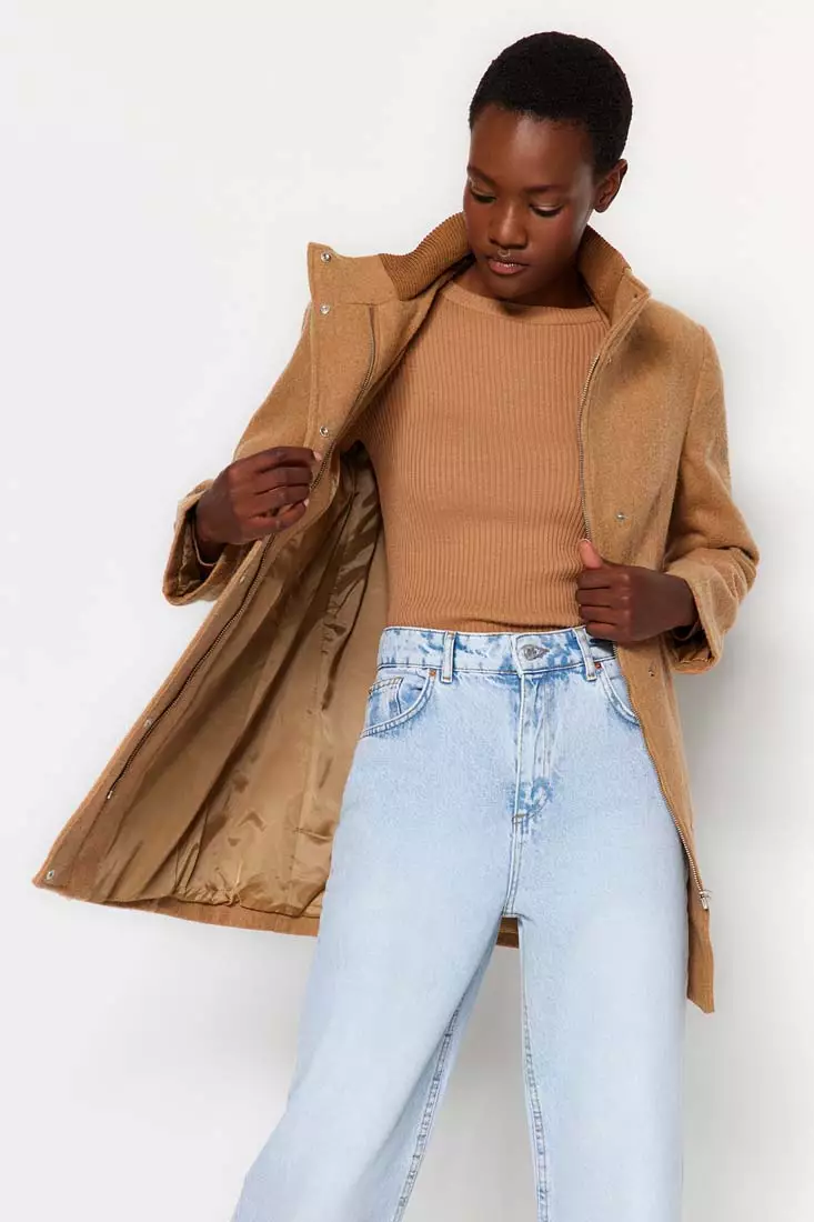 Buy Trendyol Back Slit Coat 2025 Online | ZALORA